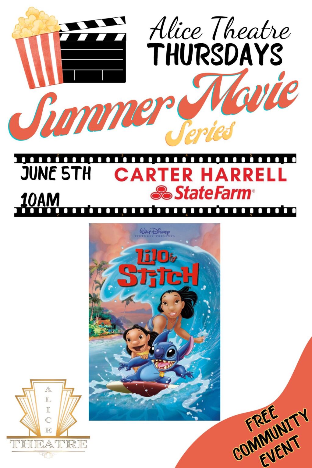 Alice Theatre Thursday Summer Movie Series- Lilo & Stitch